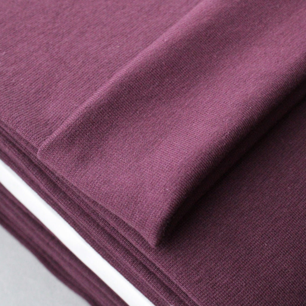 Organic Cotton Ribbing - Aubergine – Former and Latter Fabrics